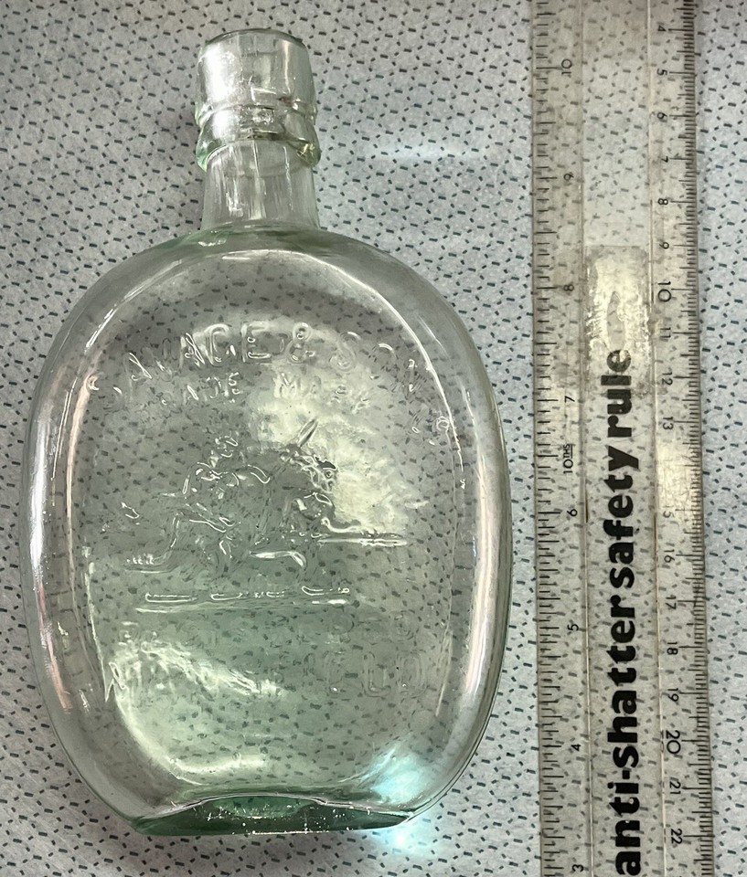 1910 RARE Mansfield Glass Pumpkin Whisky Flask - SAVAGE & SONS (H889 ...