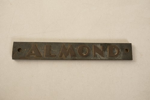 Brass or Bronze Almond Sign (B7C/JSF6) Tag Paperweight Art Deco ...