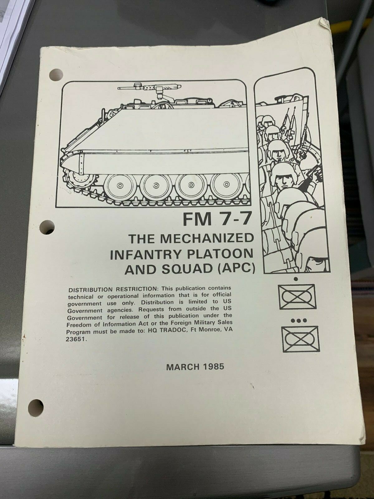 The Mechanized Infantry Platoon And Squad (APC) FM 7-7 March 1985 Book ...