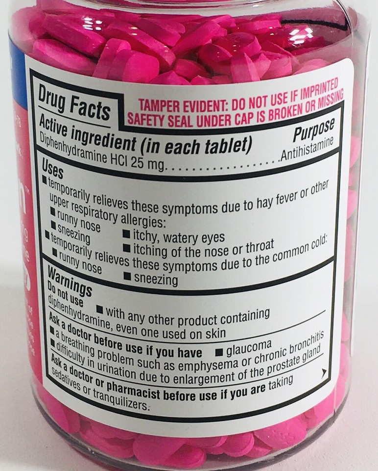 Member’s Mark Aller-Ben Allergy Medication 600 Tablets 25mg ~ Compare 2 ...