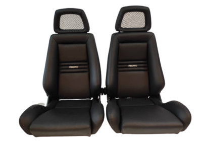 Recaro LX Black Leather Net Headrest Seats PAIR OF AUTHENTIC | Full Set ...