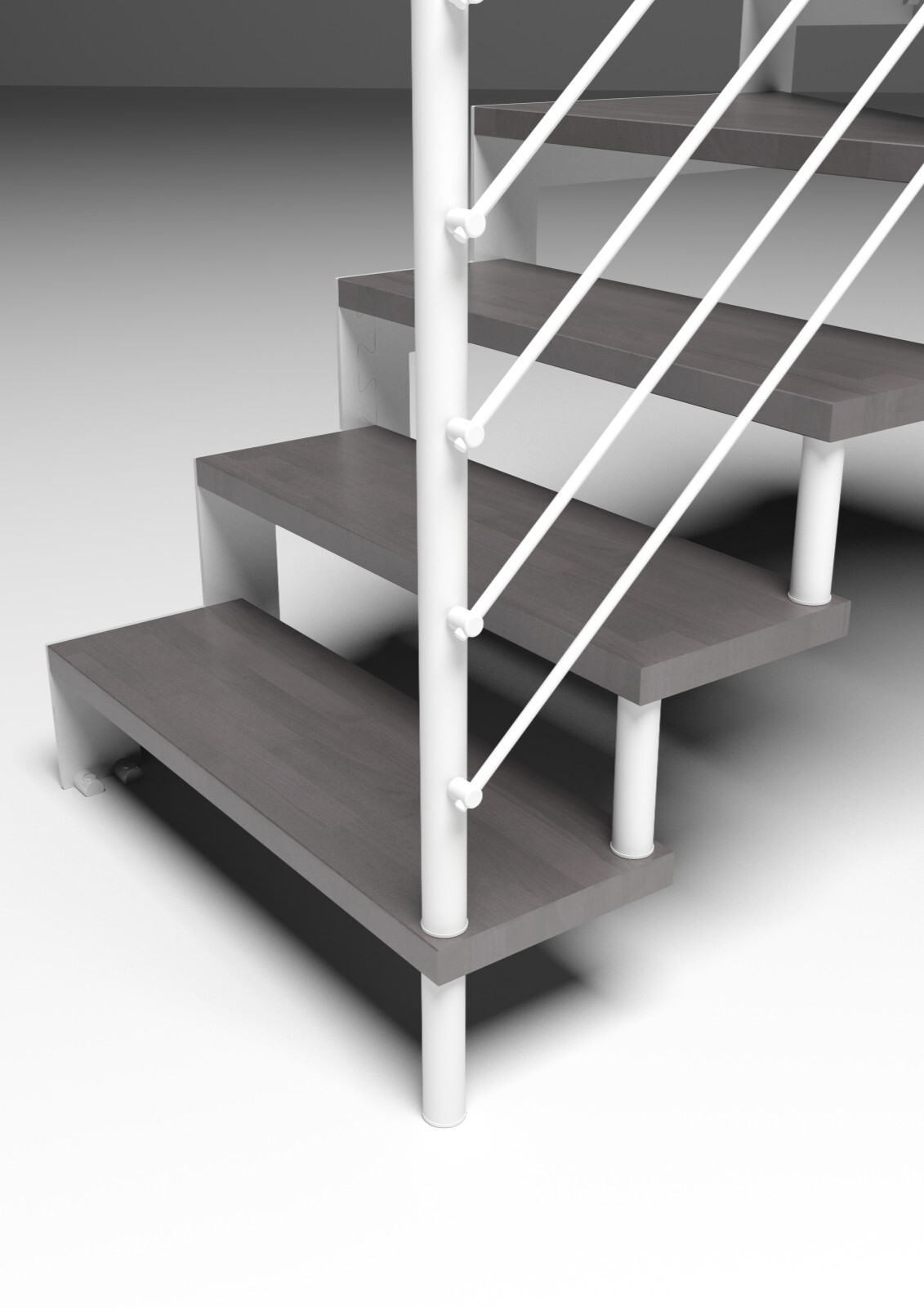 Indoor Straight Winder Staircase Stairs Kit One Side Z-Shape Steel ...