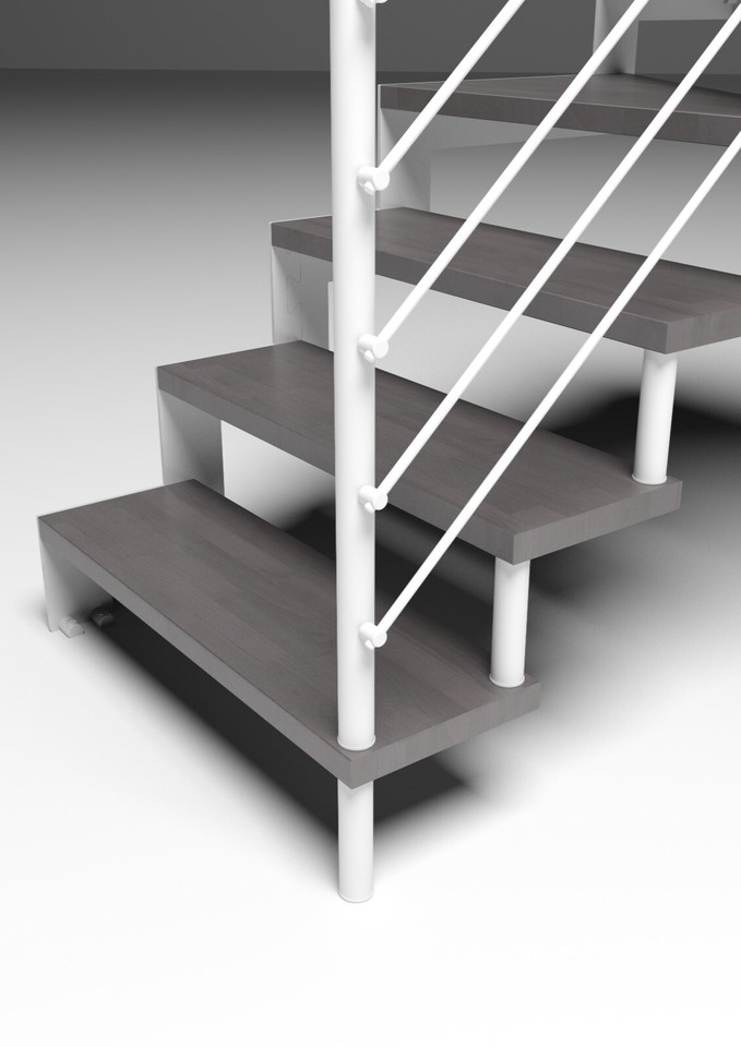 Indoor Straight Winder Staircase Stairs Kit One Side Z-Shape Steel ...