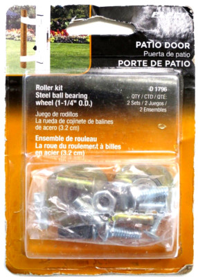 PLPCI Patio Door Roller Kit Steel Ball Bearing Wheel #D 1796-1 1/4" OD ...