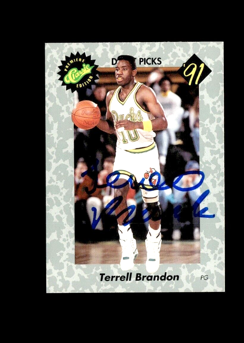 Terrell Brandon 1991 Classic Draft Picks authentic autographed card ...
