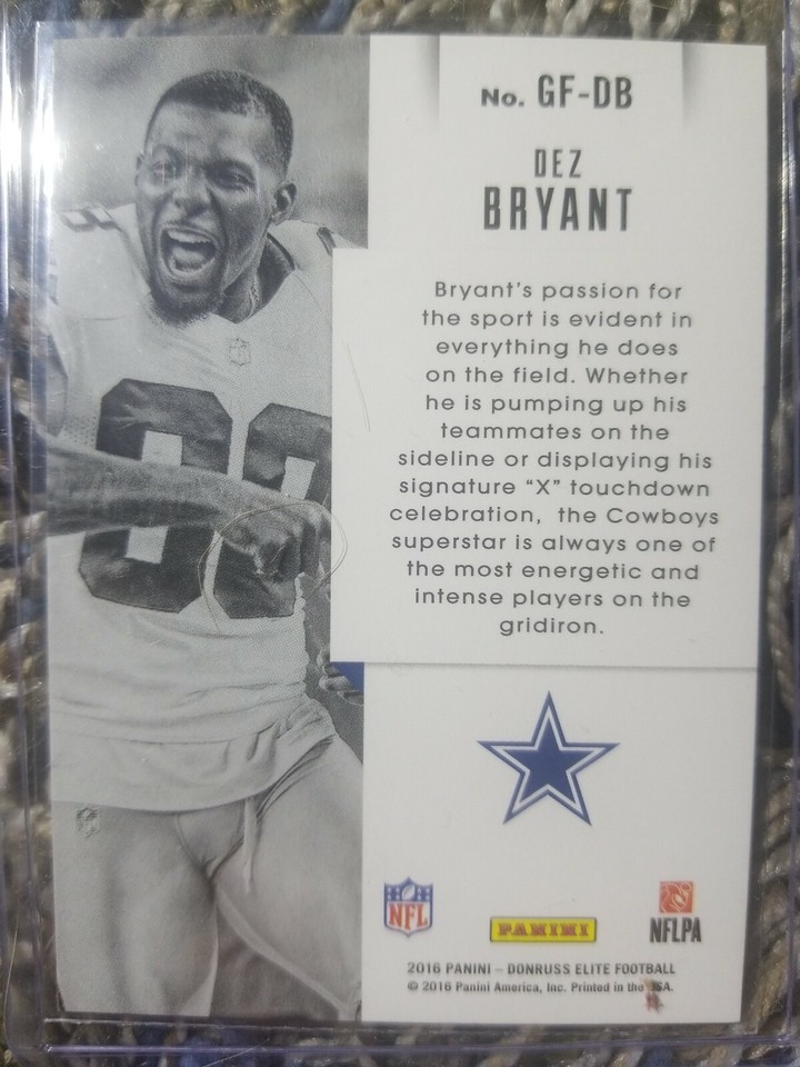 2016 Panini Elite Game Face Insert DEZ BRYANT Cowboys #GF-DB green | eBay