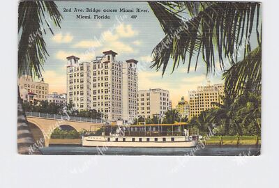 PPC Postcard FL Miami Florida 2Nd Avenue Bridge Across Miami River | eBay