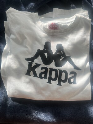 White Kappa Sportswear T Shirt Tee Kappa Logo size XL | eBay