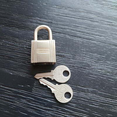 Hermes lock and keys in matte silver hardware | eBay