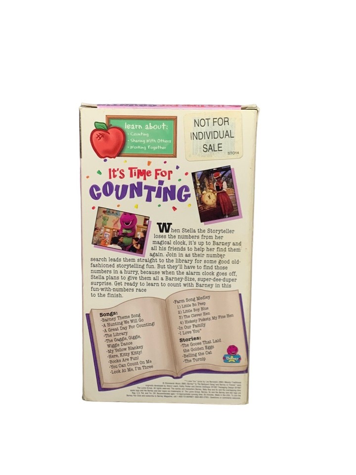 Barney - It's Time For Counting VHS 1997 White Tape 45986020222| eBay