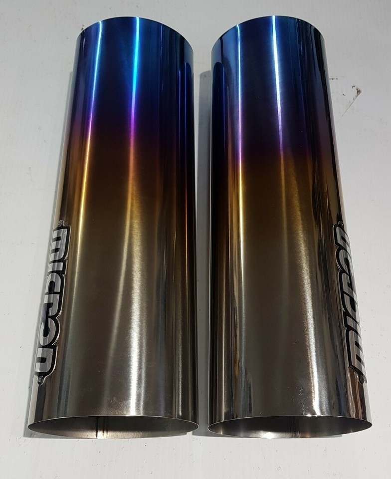 Micron Exhaust Dual Underseat Sleeve Set Scorched | Muffler