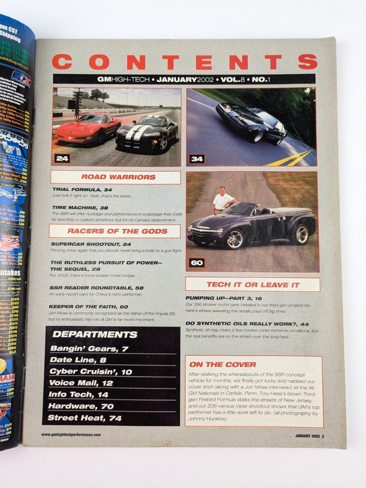 GM High-Tech Performance Magazine Jan 2002 Chevy SSR Concept to ...