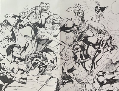 Alpha Flight vs. Thanos X-Men Original Art by MC Wyman 22x17 Pencil Ink ...