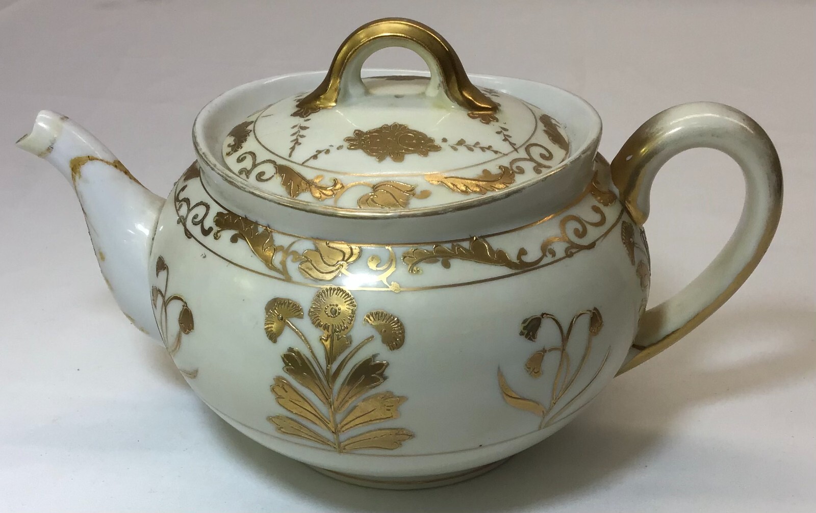 **Vintage Nippon Hand Painted Gold Leaf Pattern China Tea Pot ~ Lot #2 ...