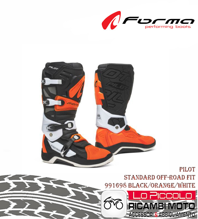 Forma Botte Pilot Orange MX Hors Route Fit Enduro Quad Tout Terrain Mis ...