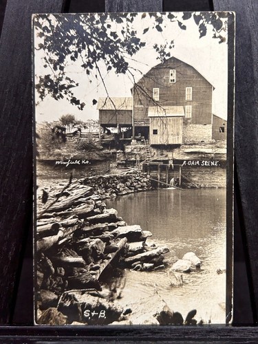 Winfield, Kansas Dunkard Mill Dam ORIGINAL Real Photo Postcard KS RPPC ...