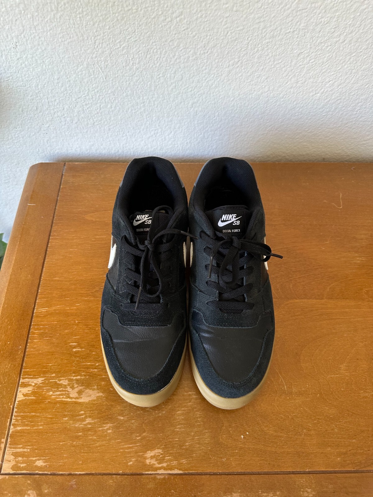 Nike SB Delta Force Vulc Black Gum Sneaker B&W Size 9… - Gem