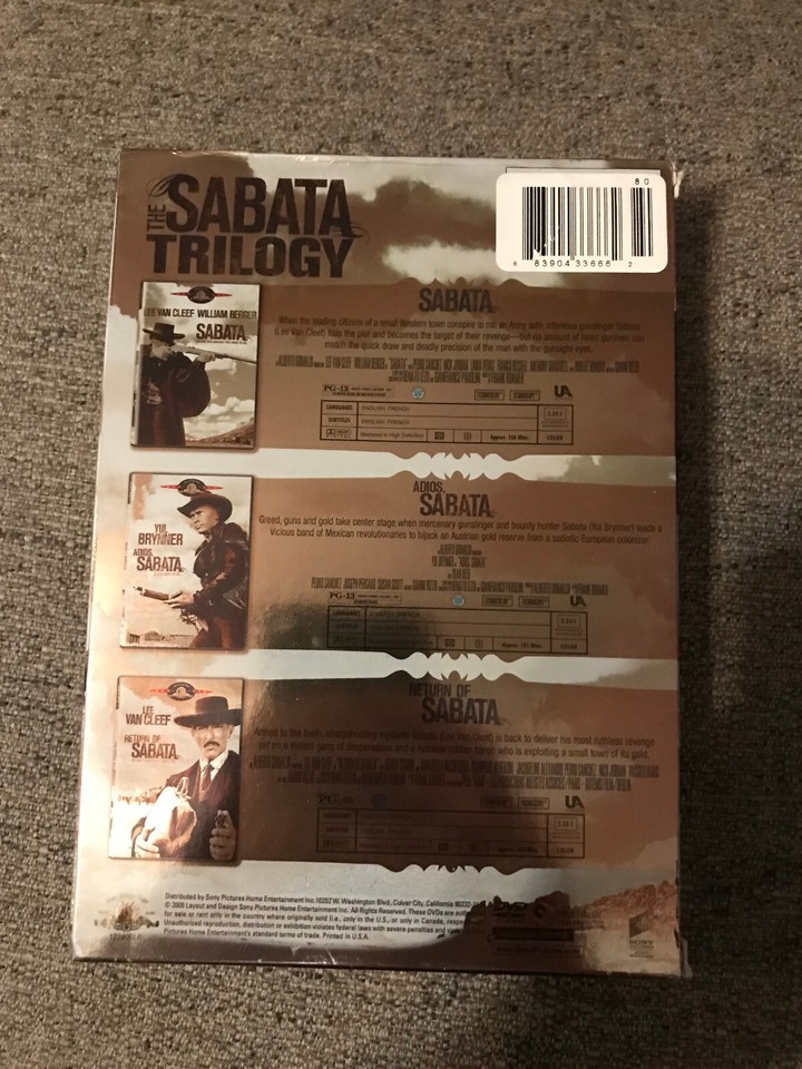 The Sabata Trilogy Collection (DVD, 2005, 3-Disc Set) 27616122407| eBay