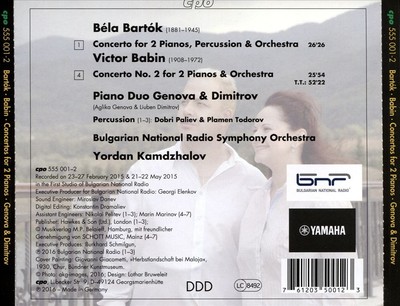 B‚LA BART¢K, VICTOR BABIN: CONCERTOS FOR TWO PIANOS & ORCHESTRA NEW CD ...