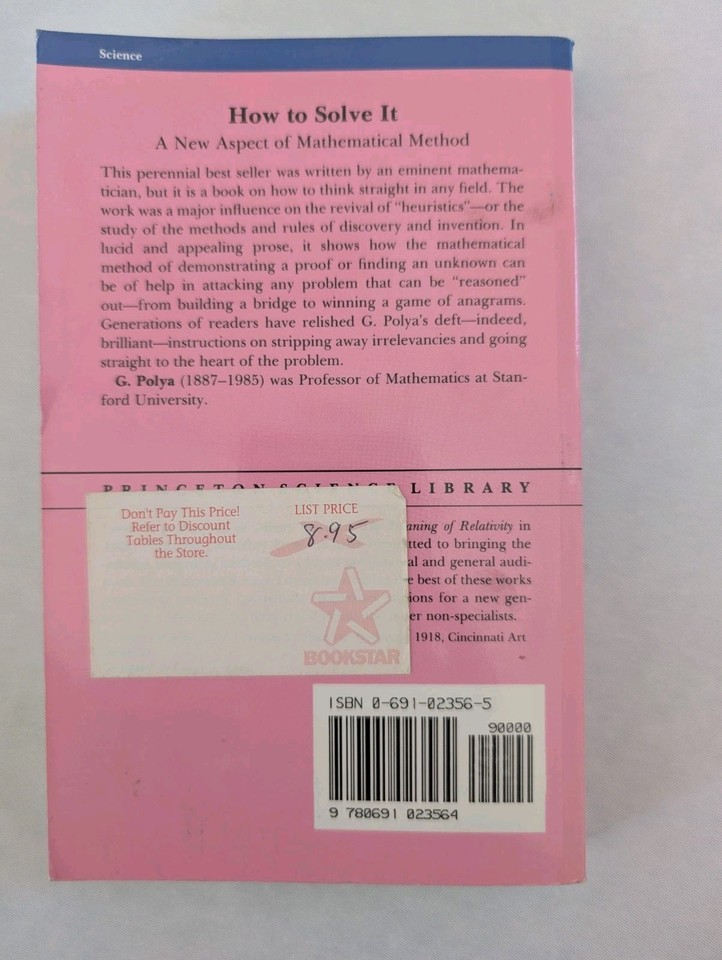How to Solve it A New Aspect of Mathematical Method by G. Polya Book | eBay