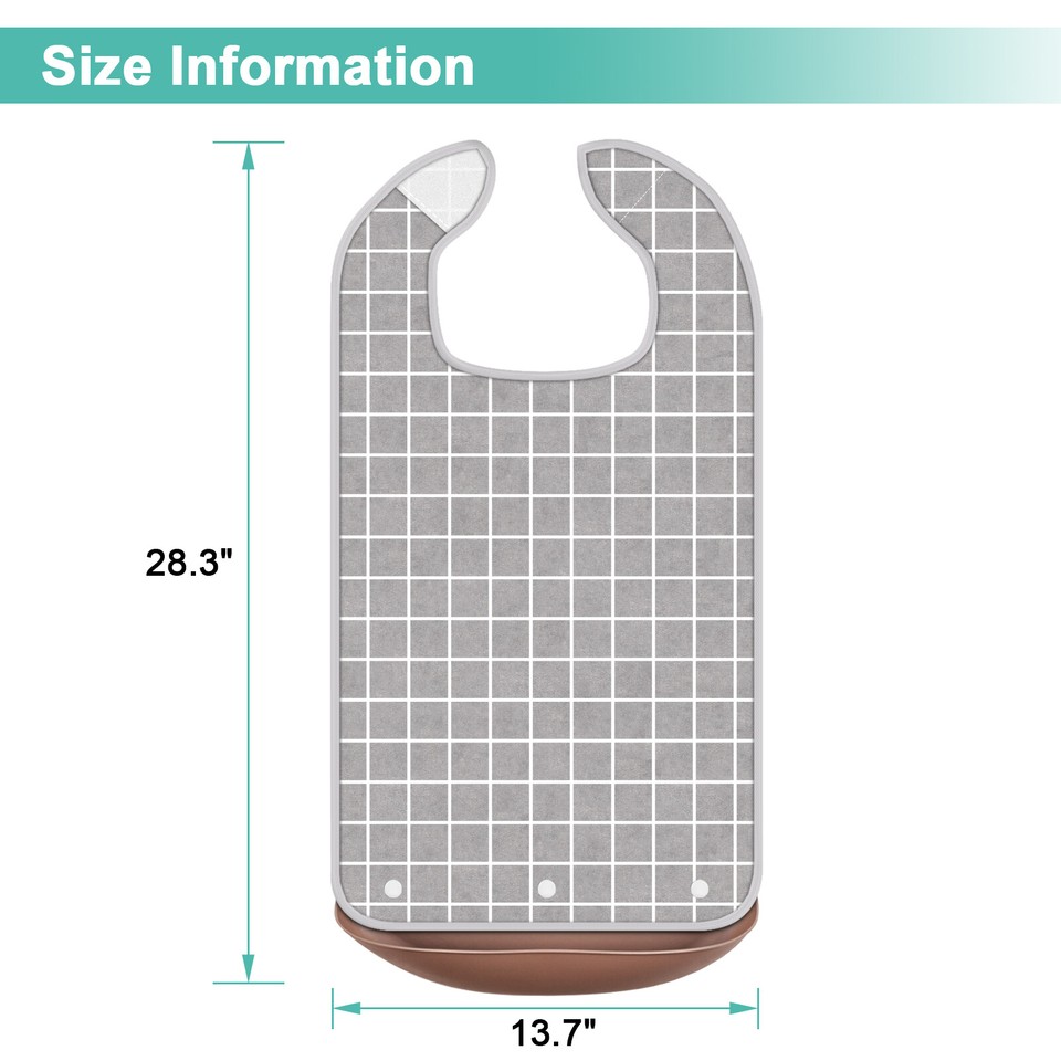 Adult Bibs for Eating Women/Men Bib-Washable Reusable Waterproof | eBay