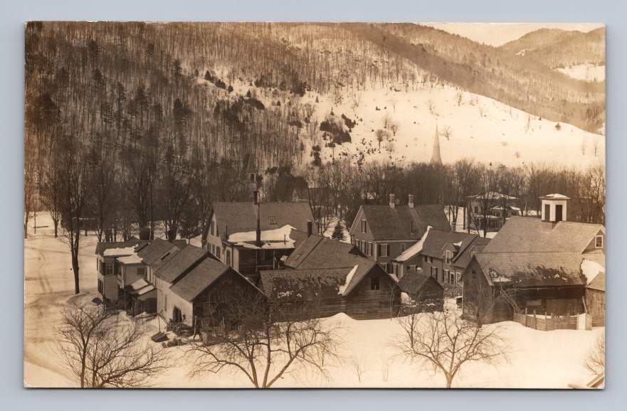 Picturesque Green Mountain Village in Snow RPPC Antique Vermont Photo ...