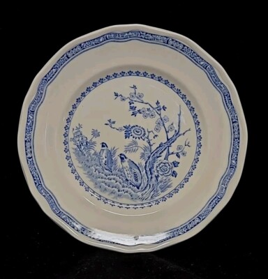 Vintage Furnivals England Blue QUAIL Bread & Butter Plates Round Stamp ...