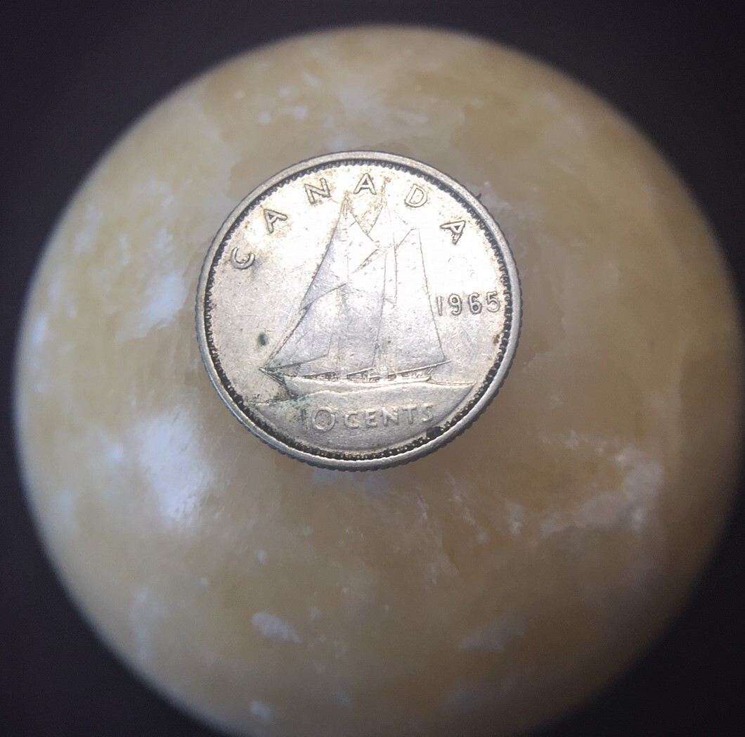 1965, CANADA 10 CENT COIN, DIME, 2.33g, 80% SILVER, QUEEN ELIZABETH II ...
