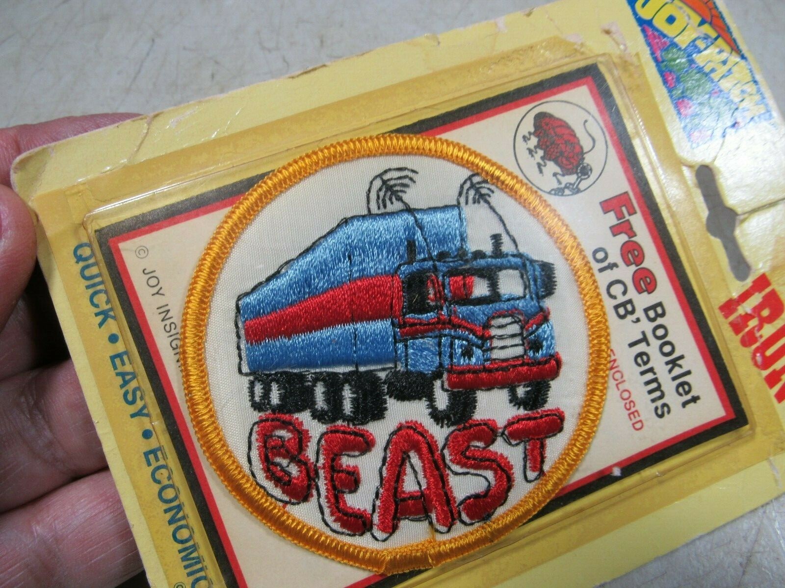 Vintage 1970's Joy-Patch Iron-On 18 Wheeler Trucker Patch W/CB Radio ...