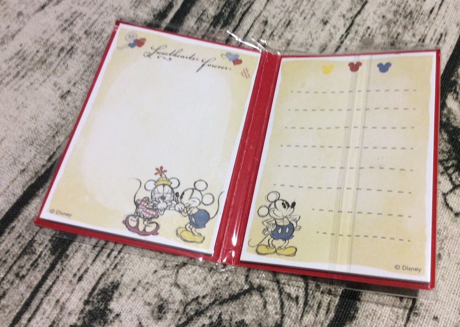 Disney Mickey Minnie Winnie The Pooh Note Memo Pad Folding Book Message ...