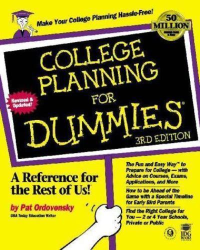 College Planning for Dummies by Pat Ordovensky (1999, Trade Paperback ...