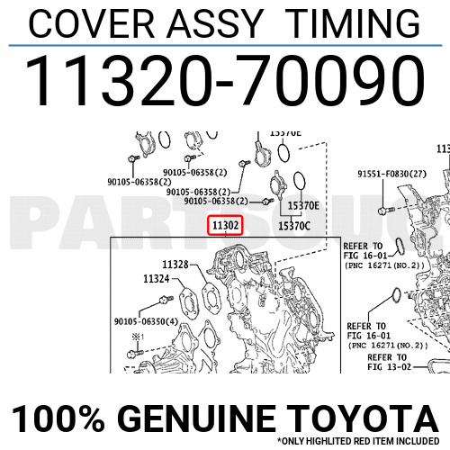1132070090 Genuine Toyota COVER ASSY TIMING 11320-70090 | eBay