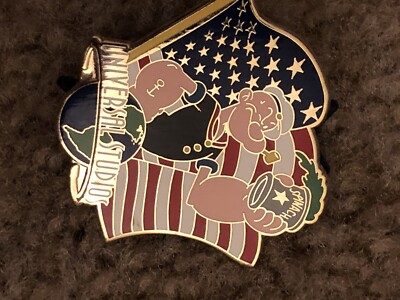Universal Studios Popeye The Sailor with Spinach Pin Patriotic US Flag ...