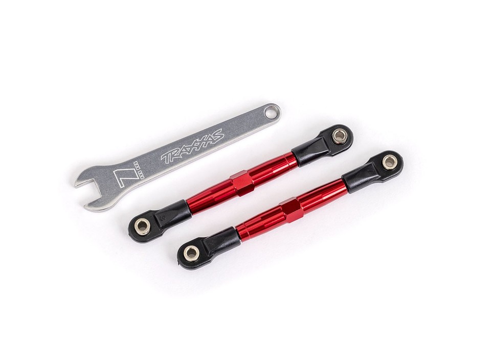 TRA2445R Red 55mm Front 7075-T6 aluminum Toe Link Turnbuckle Set (2 ...