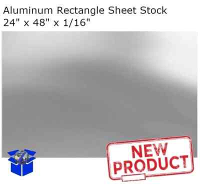 Aluminum Rectangle Sheet Stock 24" x 48" x 1/16" 3003 Alloy Mill Finish ...
