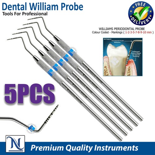 Dental William Probe Color Coded 1,2,3,5,7,8,9,10 Marking Diagnostic ...