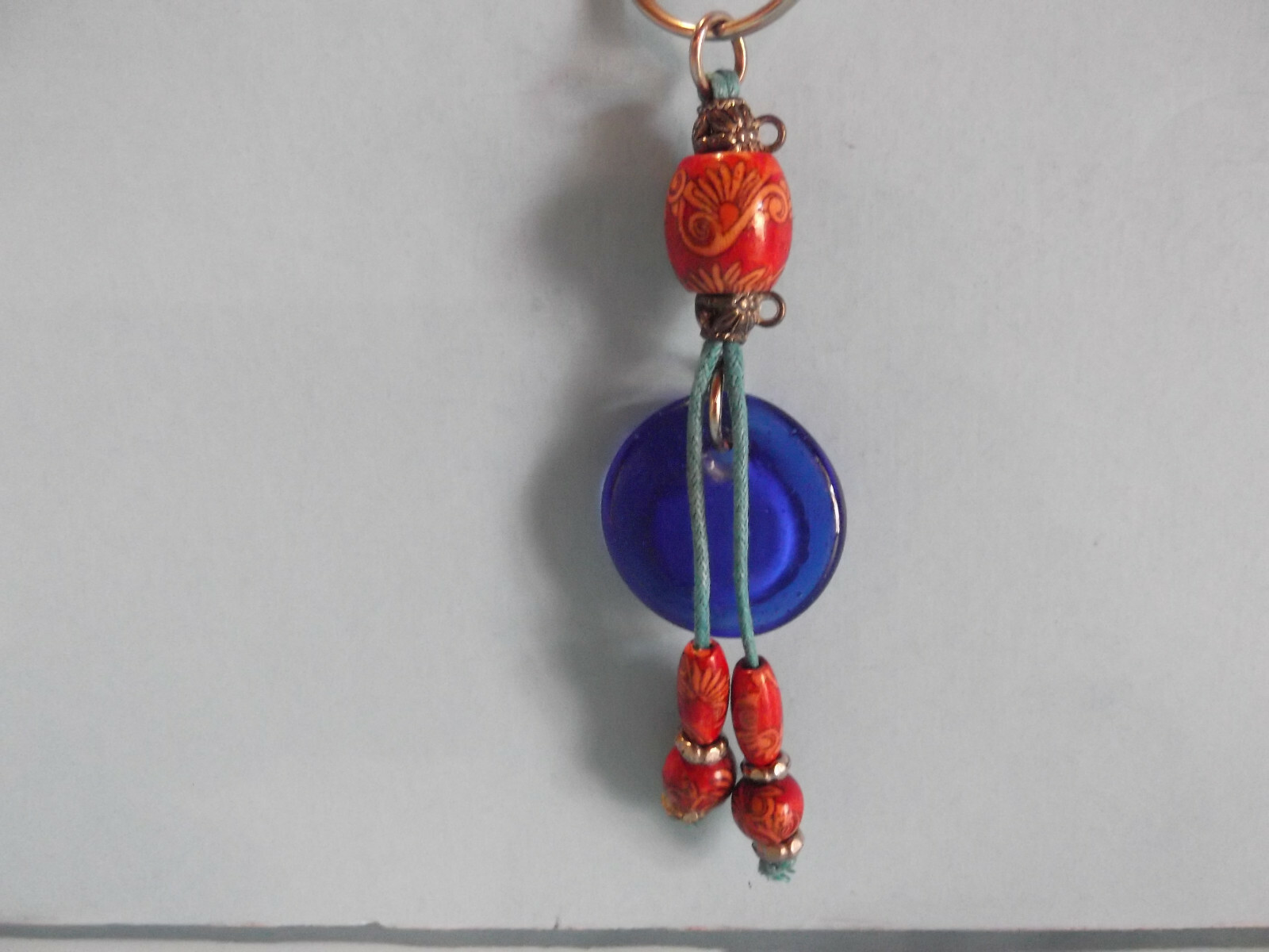 Old Unique Collectible Keychains 4"in Glass Handmade Beaded key Chain ...