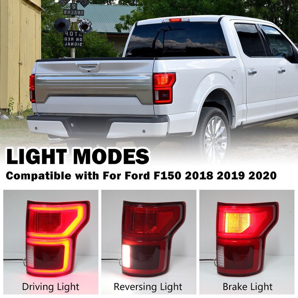For 2018 19-2020 Ford F150 LED W/Blind Spot Type Tail Light Lamp ...