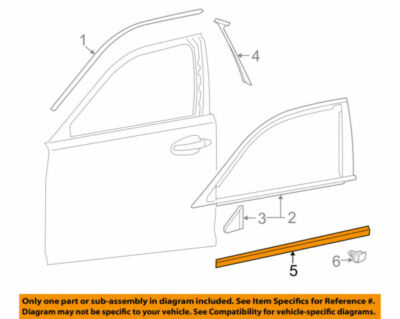 75071-50080-A0 Toyota Moulding sub-assy, front door, outside rh ...