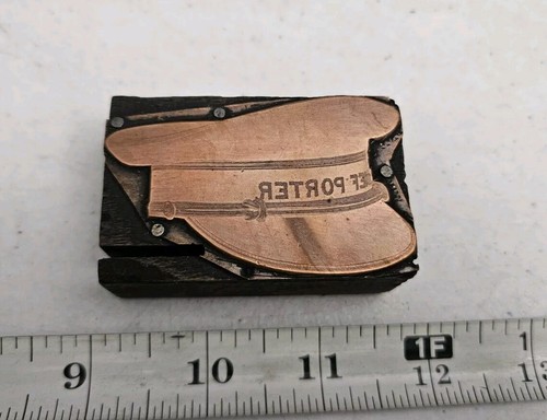Vintage Letterpress Printing Block Chief Porter Uniform Hat Railroad ...