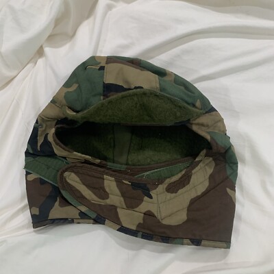 US Army Military Issue Camo Vintage Cold Weather Insulating Helmet ...