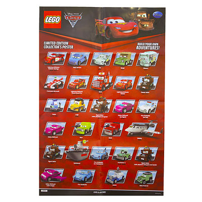 Disney Cars 2 Movie Poster Decor Pixar Print Art Wall Lego Figures Kids ...