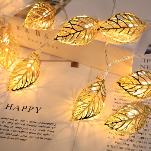 10/20 LED Leaves Style Leaves Fairy Lights Hollow Leaf Garland Lamp ...