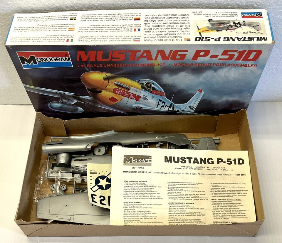 Monogram Mustang P-51D 1:48 Scale Model Kit Model 5207 | eBay
