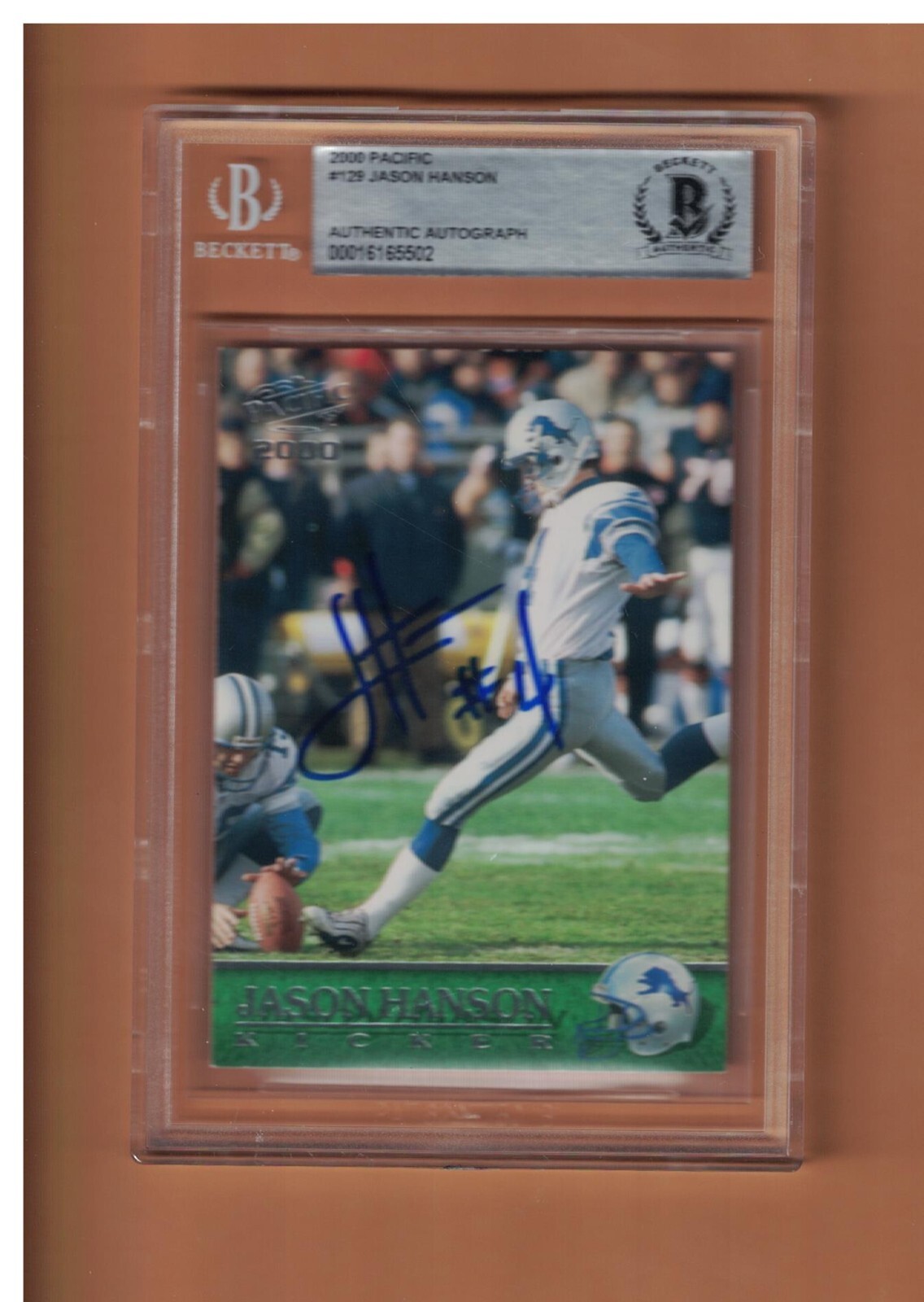 JASON HANSON AUTOGRAPHED 2000 PACIFIC FOOTBALL CARD SIGNED DETROIT ...