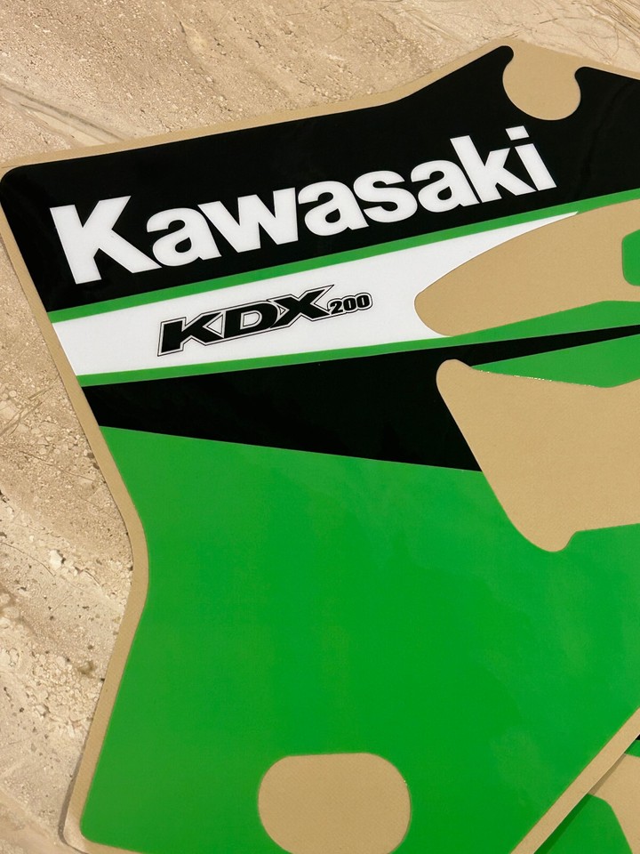 2005-06 KAWASAKI KDX 200 GRAPHICS OEM SHROUD DECAL GRAPHICS KIT ...