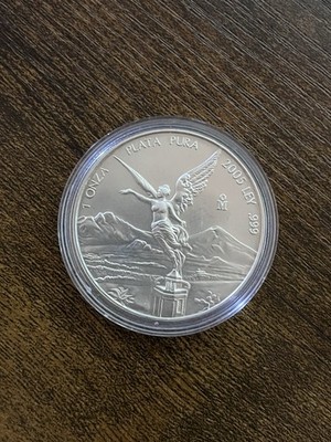 Mexican 1oz Silver Libertad Coin .999 Purity, Plata Pura 2005 Mint ...