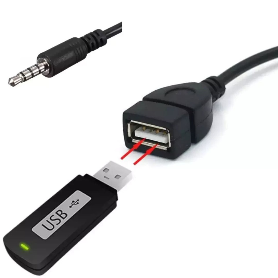 3.5mm Male AUX Audio Plug to USB 2.0 A Female Jack OTG Converter Lead ...