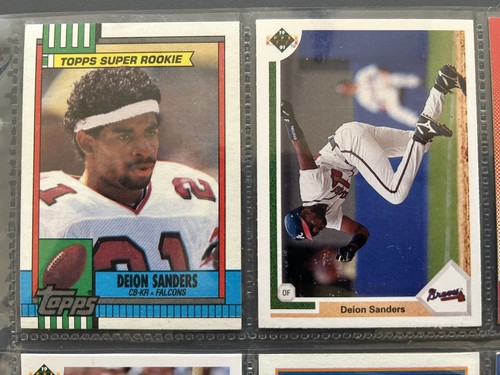 Lot of 7 Deion Sanders Baseball & Football Cards from the 90s-Including ...