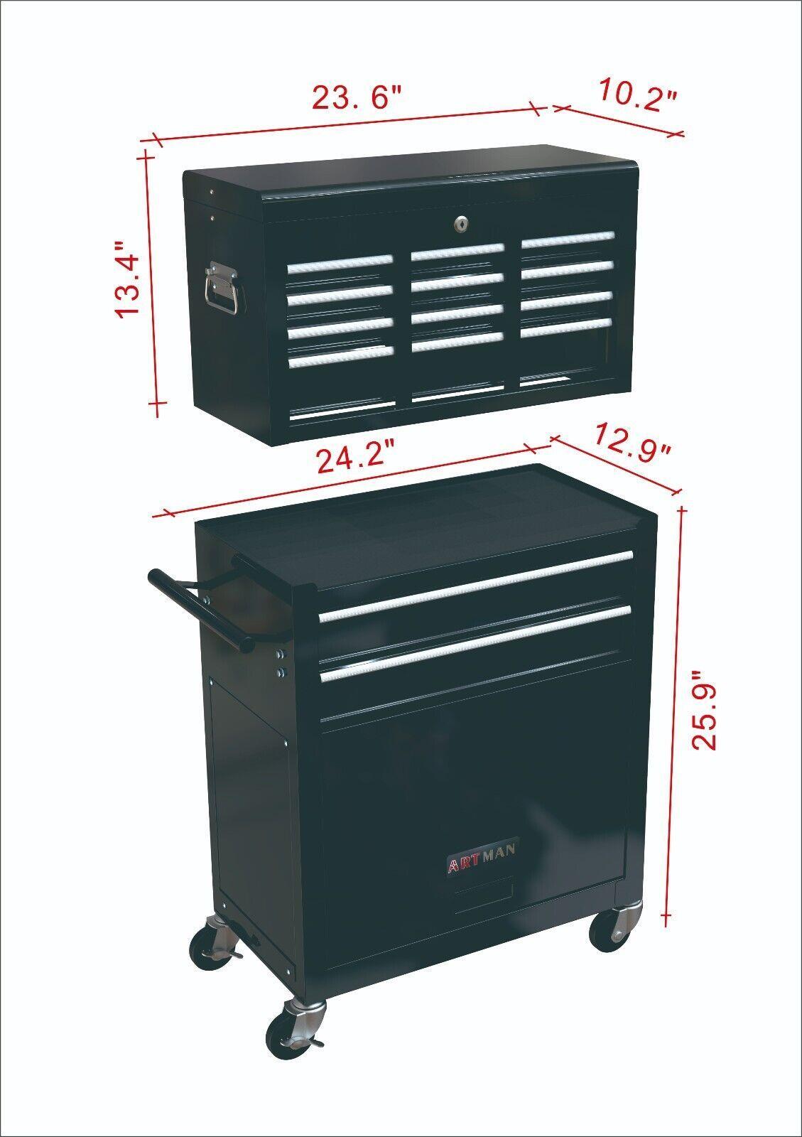 Tool Chest 8 Drawer Tool Organizer Tool Box w/ Pegboard Storage Cabinet ...